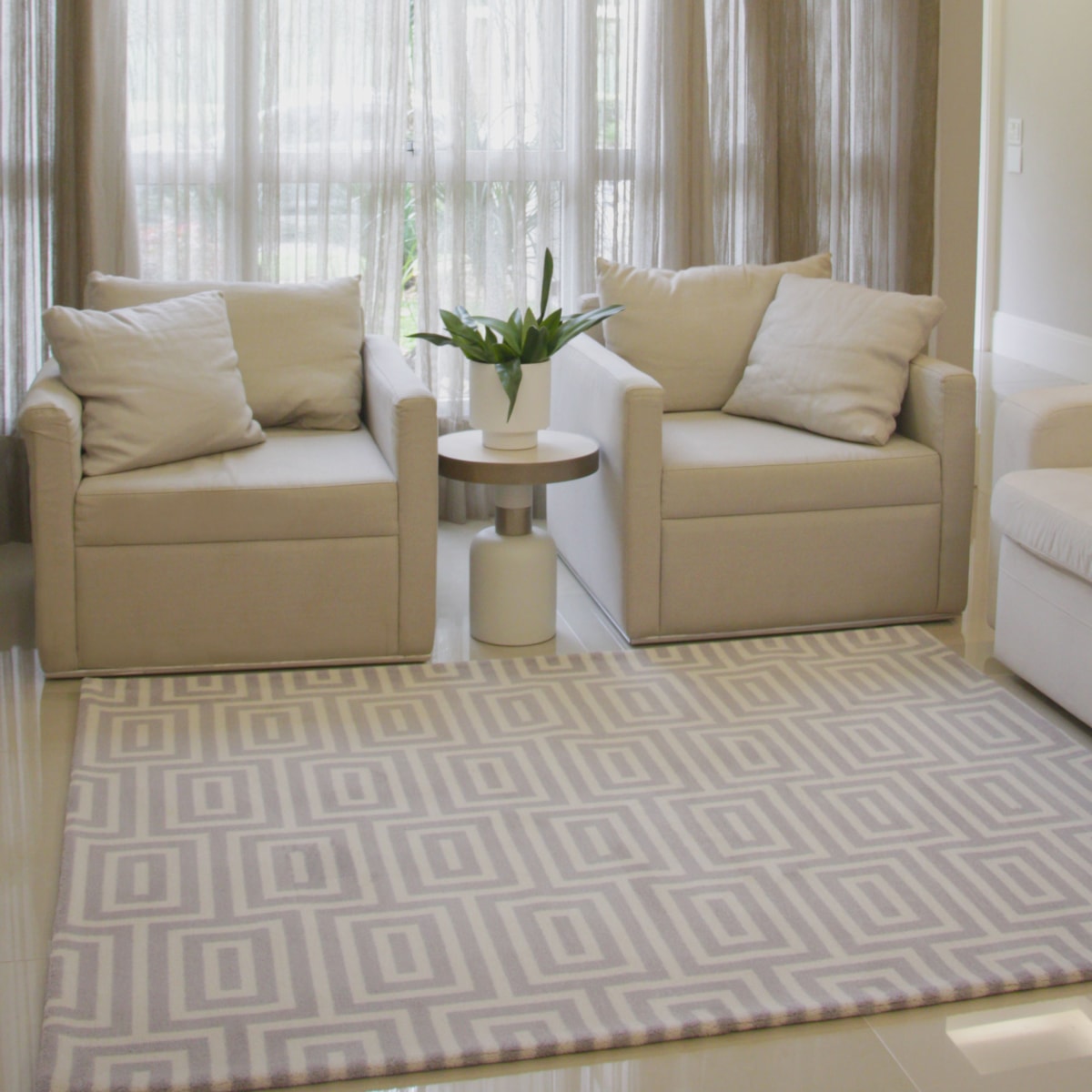 Tapete Sala Escritório Geometrico Mozaic Gray - 1,50 x 1,95 - Moriah ...