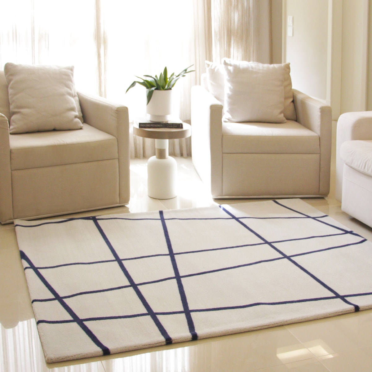 Tapete Sala Escritório Linhas Trace - Moriah Tapetes