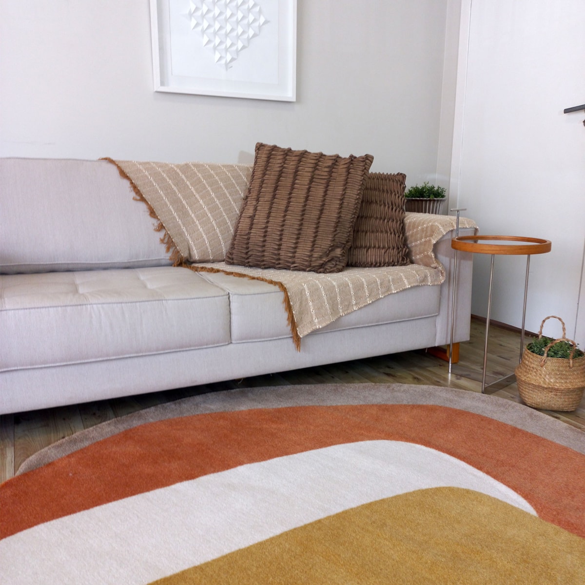 Tapete Sala Orgânico Unique Jewel Bege - Moriah Tapetes