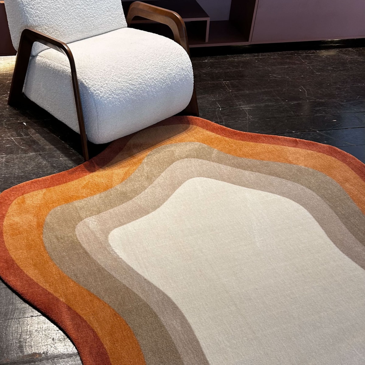 Tapete Sala Orgânico Waves Mirage Terracota - Moriah Tapetes